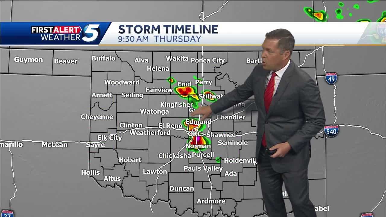 TIMELINE: Chance for severe storms in Oklahoma on Thursday