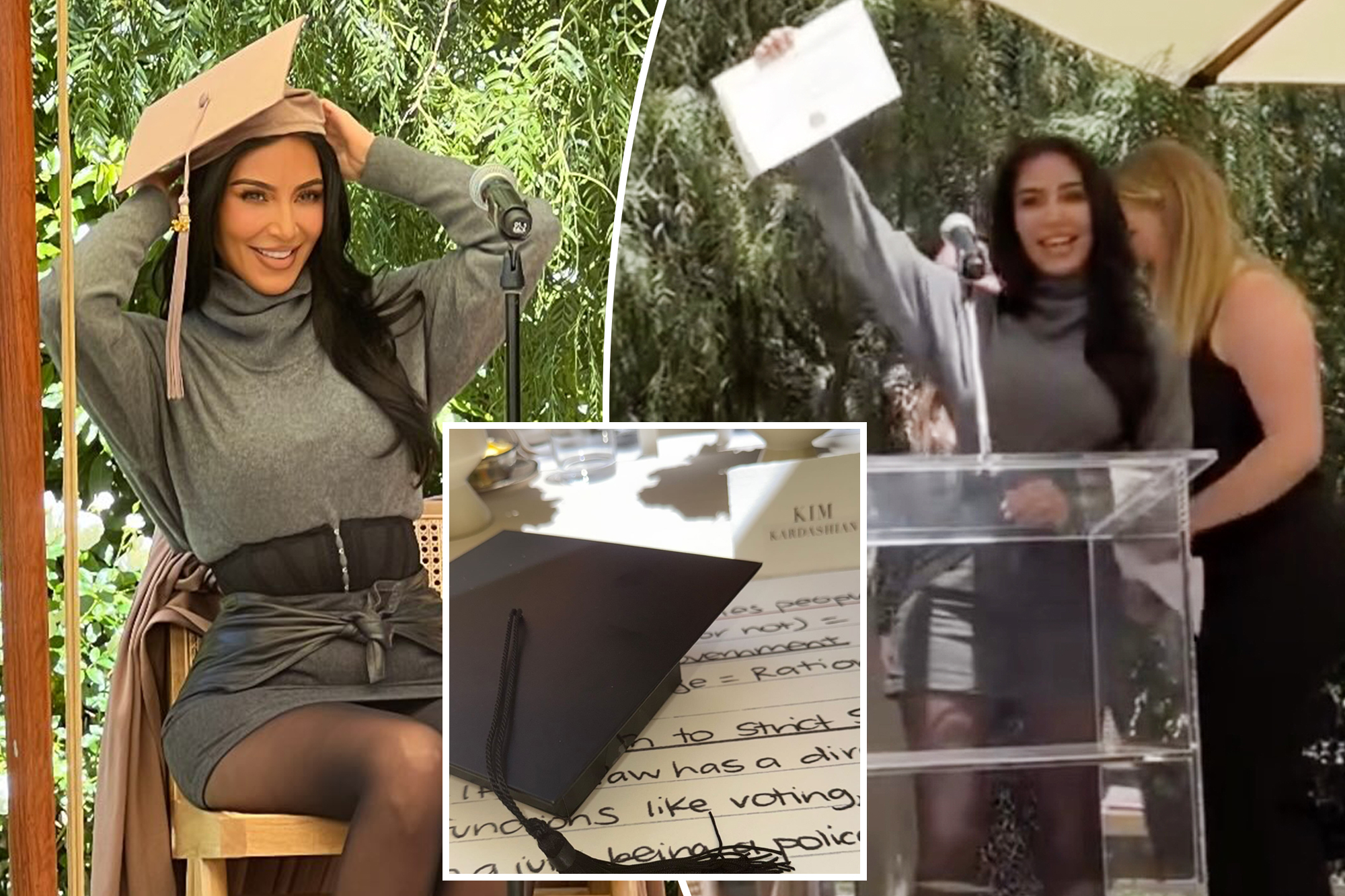 Kim Kardashian graduates law school after 6 years in surprise backyard ...