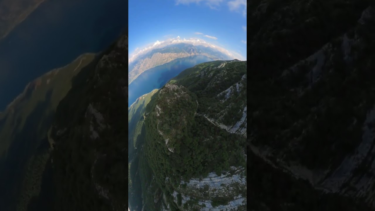Wingsuit BASE Jump to the lake!