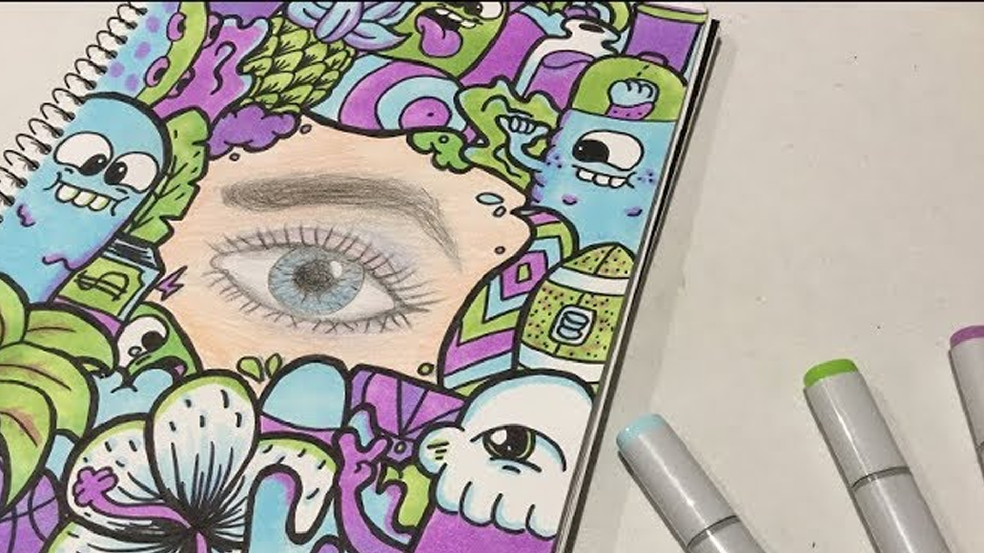 Ultimate Eye of the Doodle! 👁️ Copic Marker Illustration (Satisfying ...