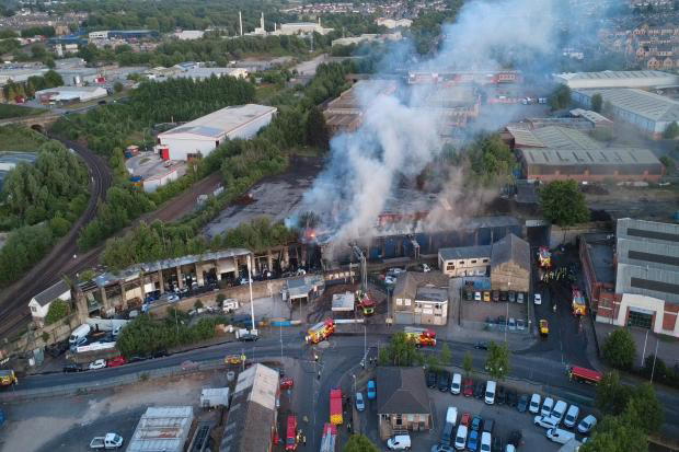 Firefighters tackle large blaze in Bradford city centre
