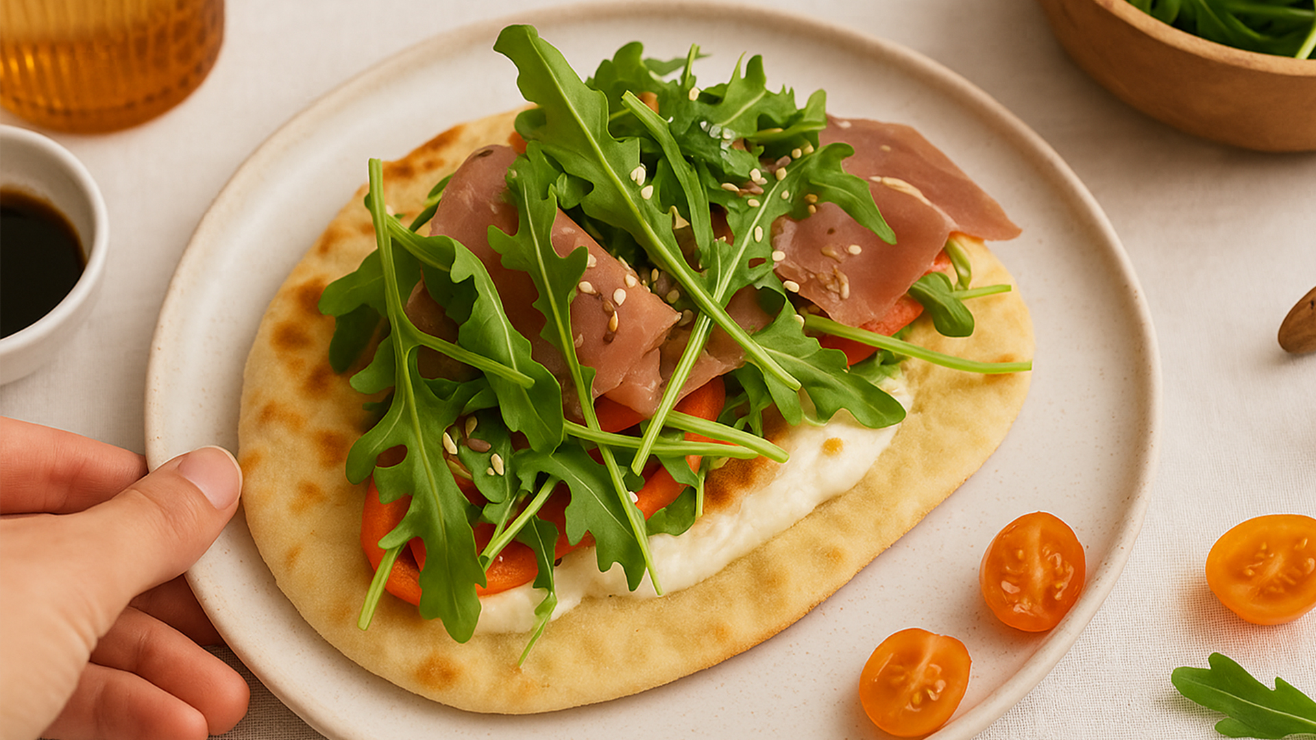 How to Make Italiaanse Flatbread – Gezonde & Snelle Lunch Recept 🇮🇹🥙