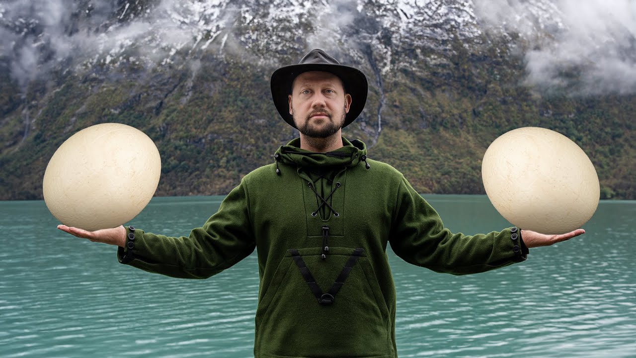 Giant Dinosaur Egg Turned Into Snail Omelette Over Fire