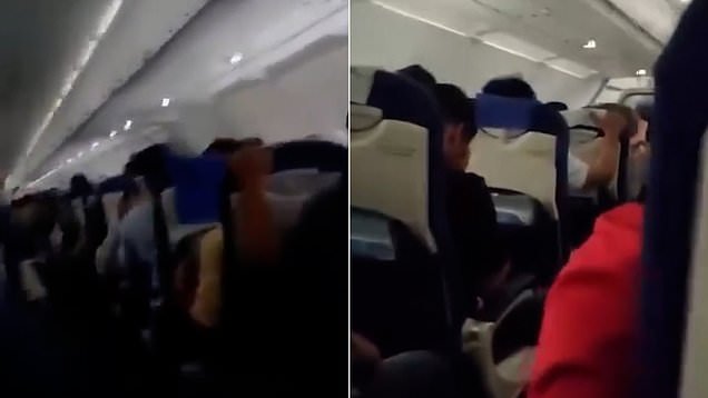 Last month terrified passengers screaming during turbulence