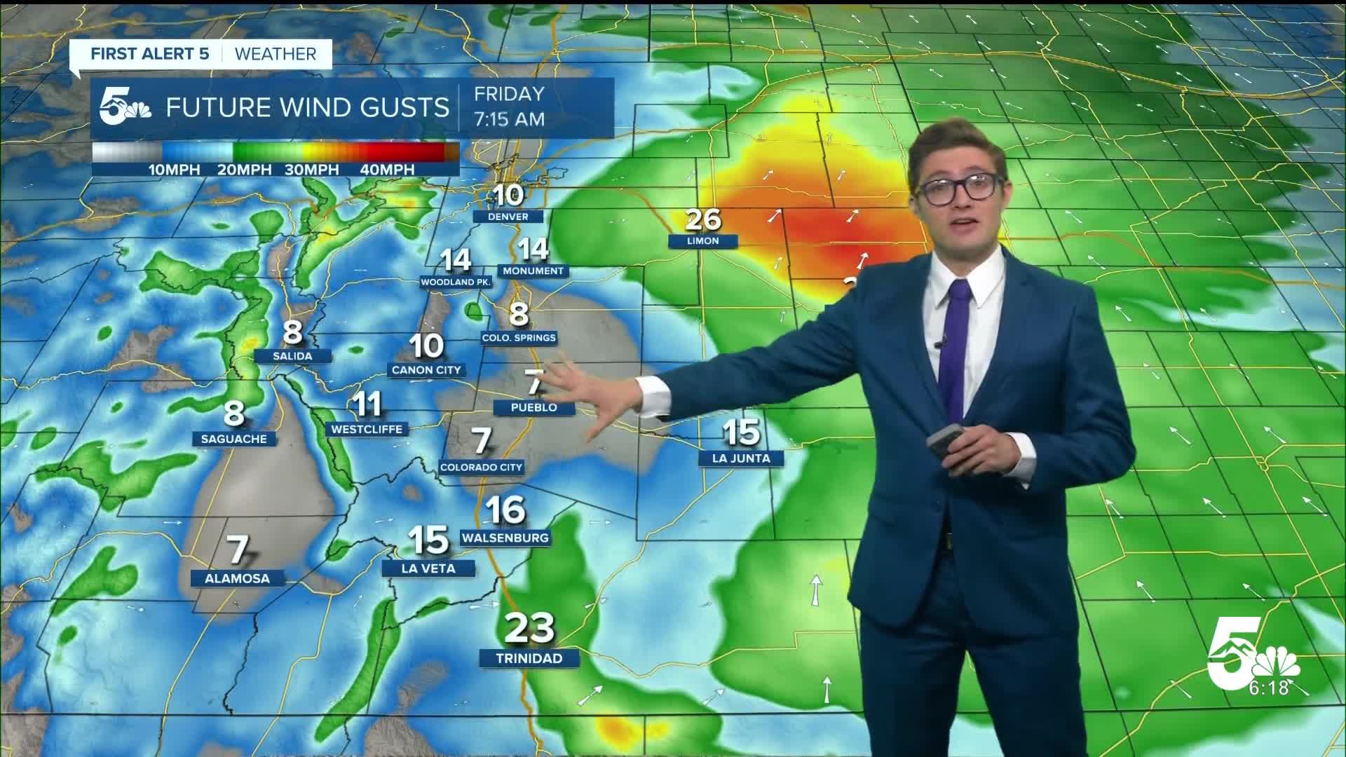 Breezy and warm Thursday with an isolated afternoon storm