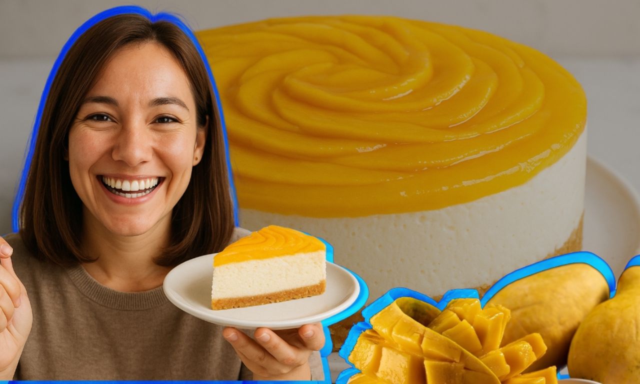 Prepara el cheesecake de mango más cremoso y fácil de preparar, ¡sin ...