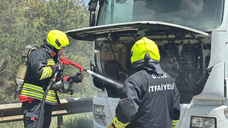 TEM’de alev alan tır, erken müdahaleyle söndürüldü