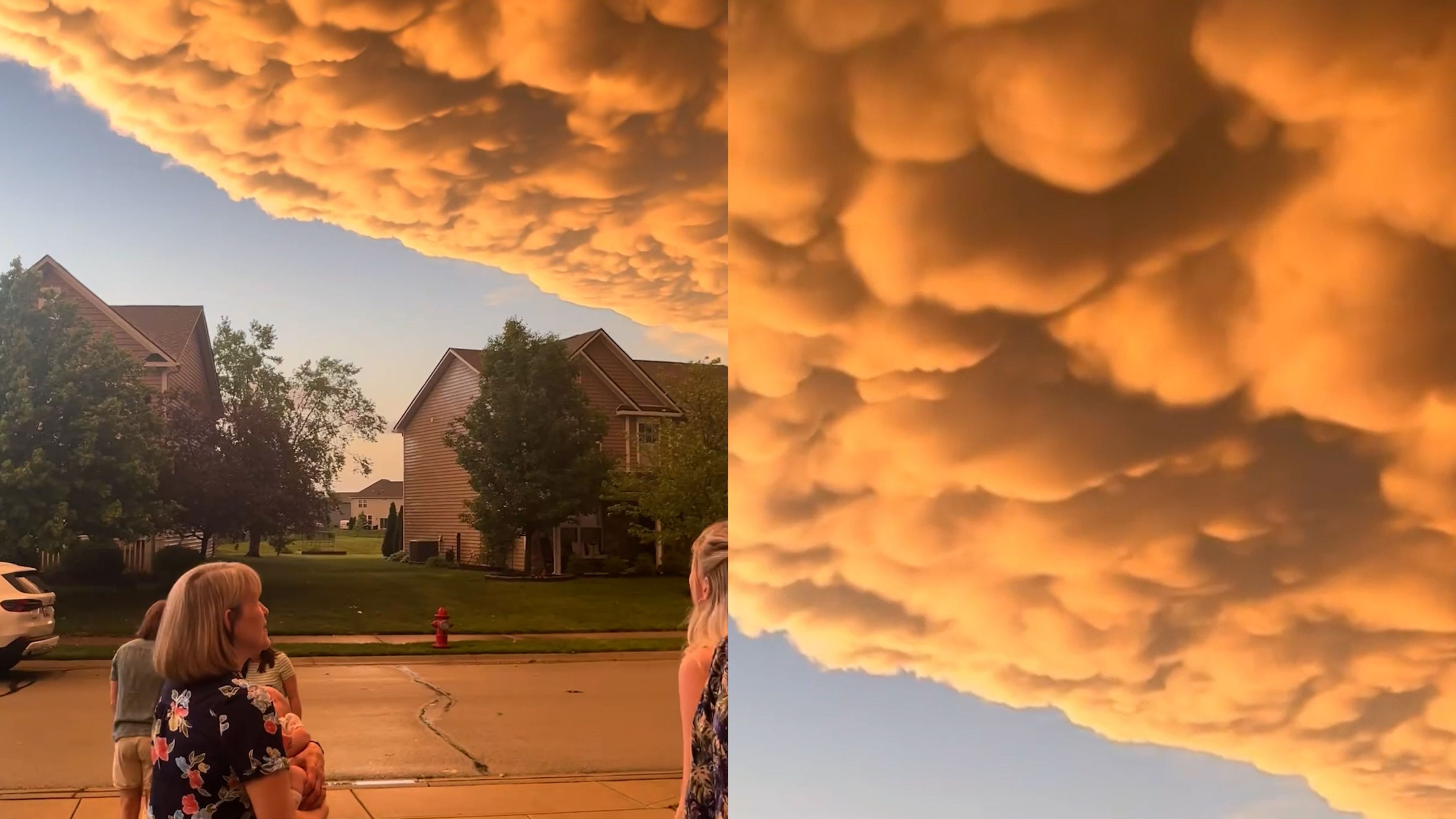 Fiery clouds fill the skies over Indianapolis like a scene from Stranger Things