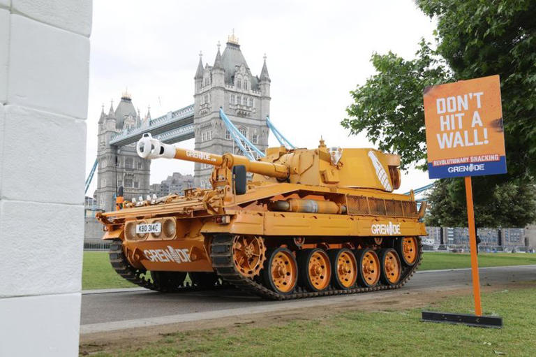 Tank crashes through London wall to spotlight UK's hidden energy crisis
