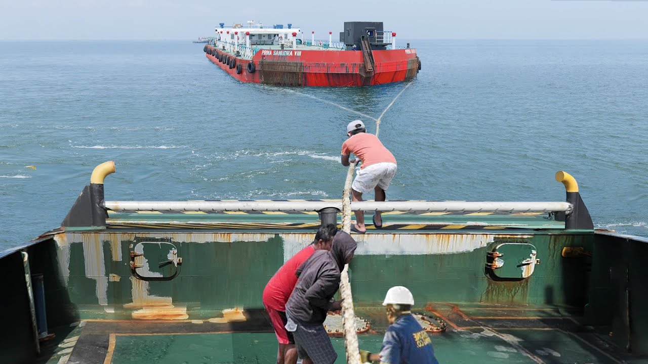 One Day Inside Tugboat Pulling Giant Barge