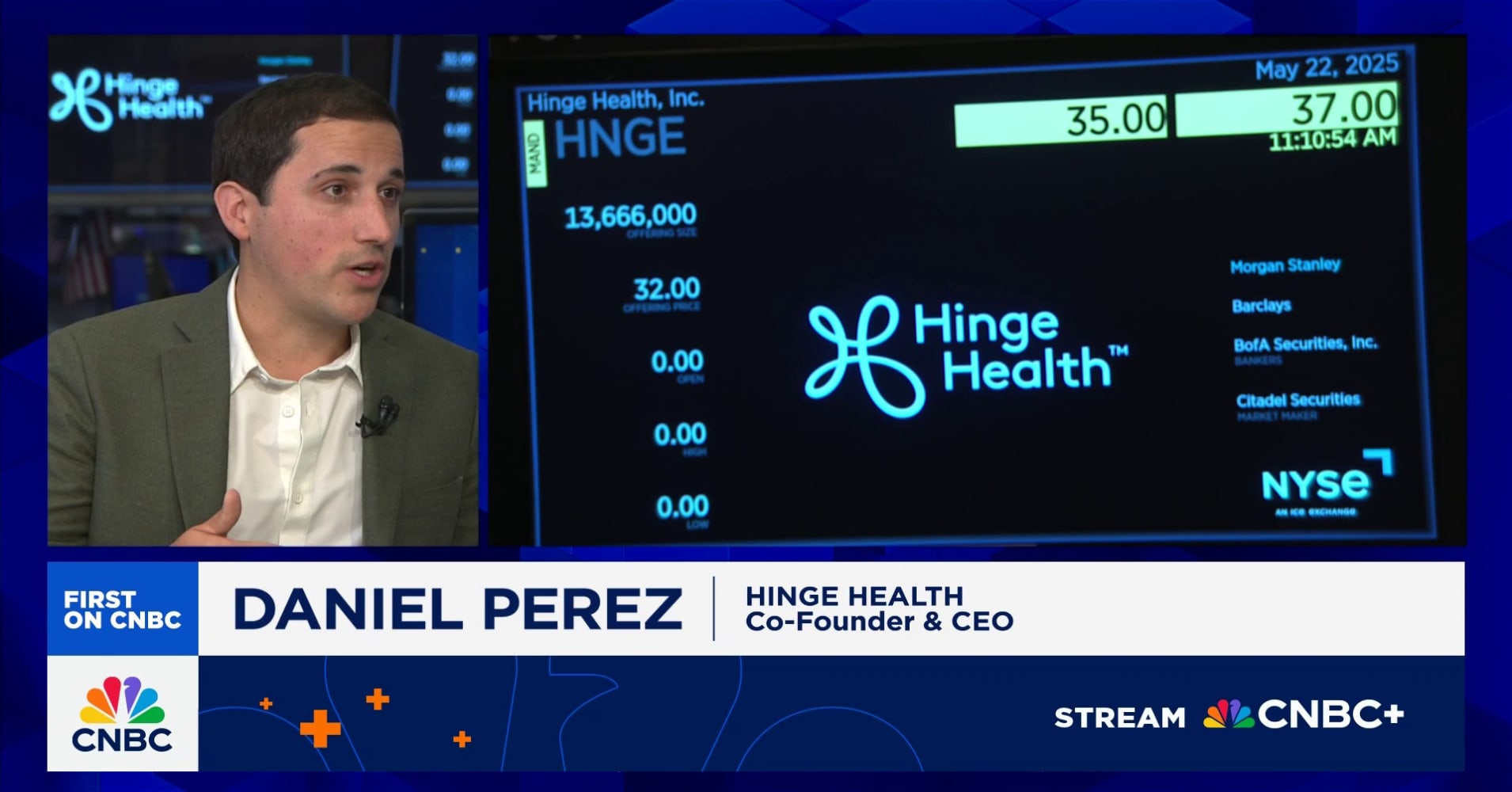 Hinge Health CEO on company ahead of first trade, health care business ...