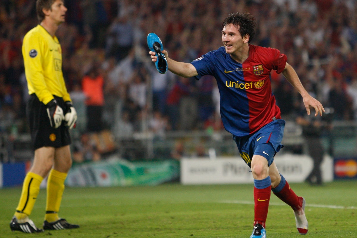 Gol de cabeza de Messi en la final de la Liga de Campeones con el ...