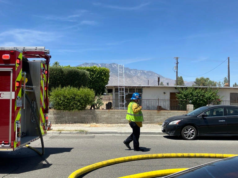 House fire in Cathedral City produces cloud of smoke