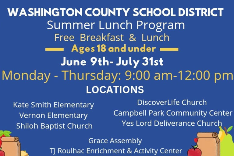 Washington County School District announces free summer lunch program ...