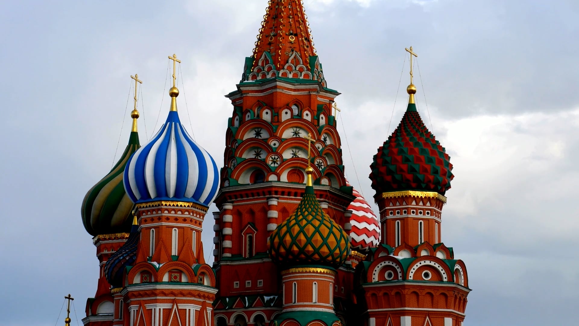 Drone's Eye View of Moscow's Historical St. Basil's Cathedral