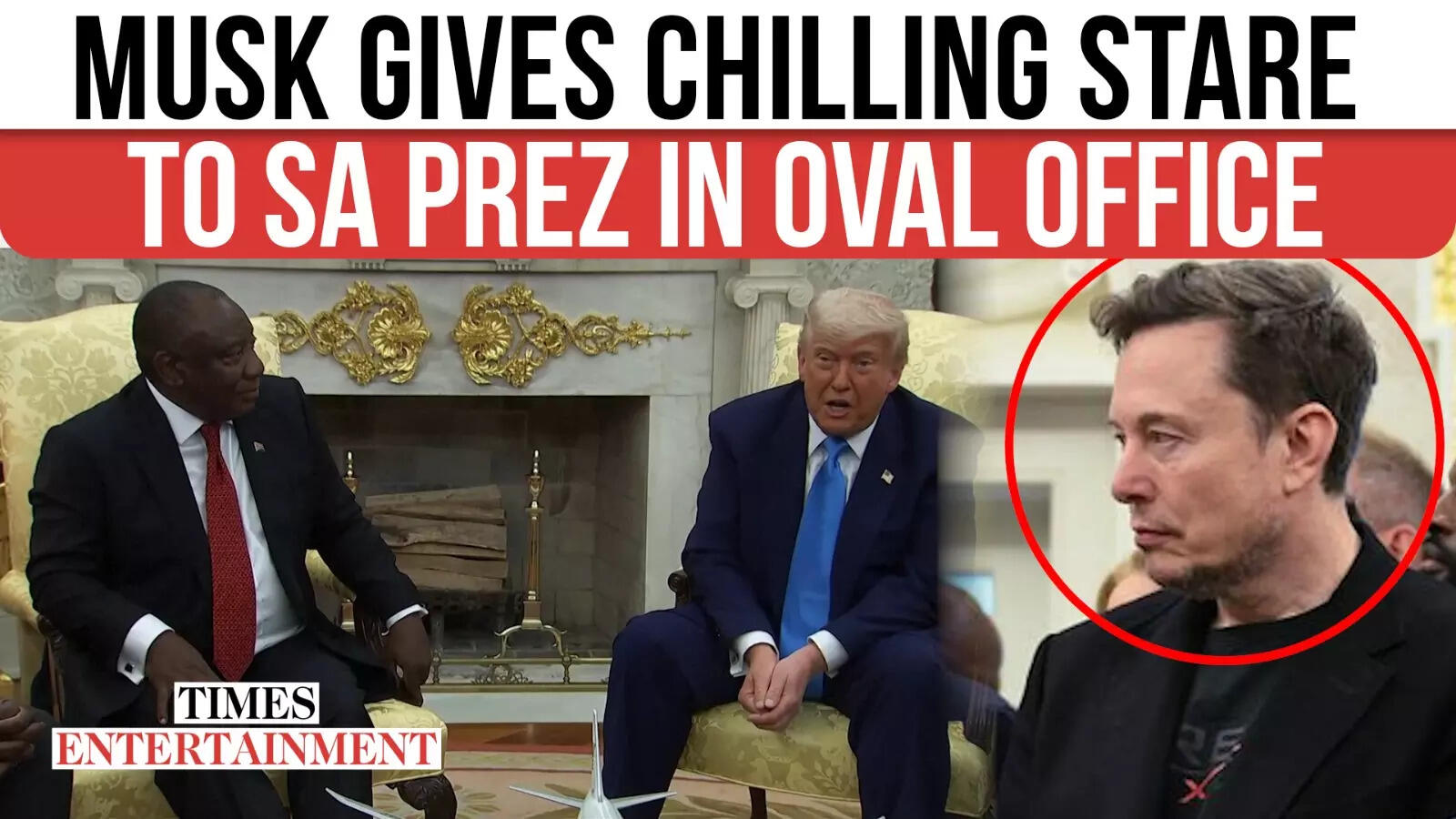 Musk Forgets To Blink? Cold Stare At South African President During ...