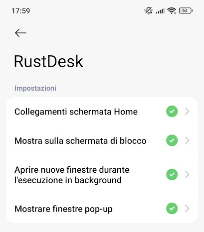 Screen mirroring Android e controllo remoto con RustDesk