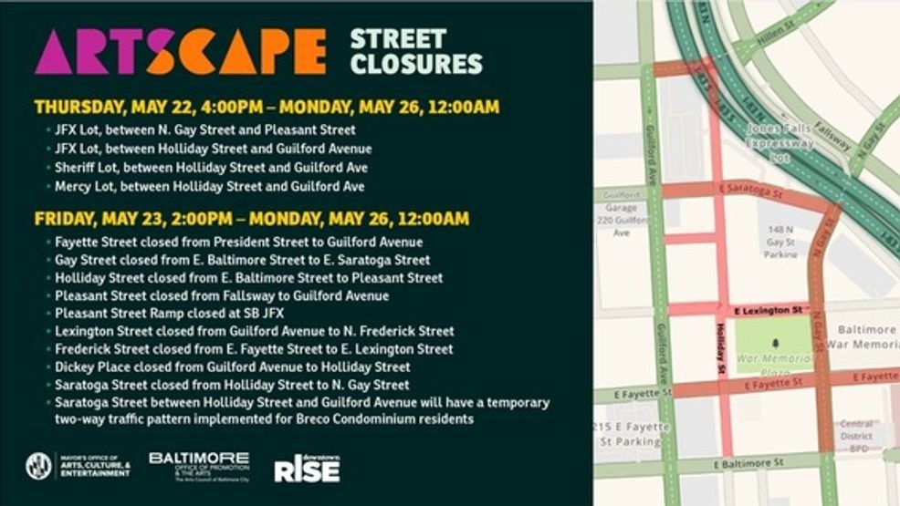 Street closures announced for Memorial Day weekend and Artscape festival