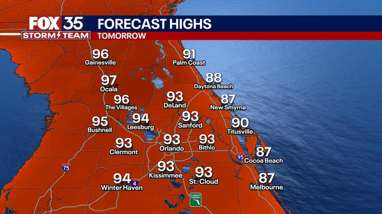 Orlando weather: Scattered storms possible on Friday afternoon, with humid weekend ahead
