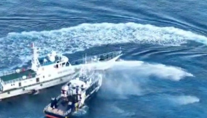 China blasts BFAR vessel with water cannon for the first time near Pag-asa