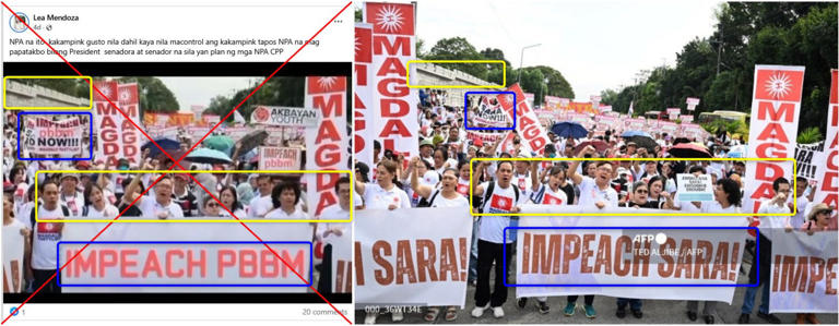 Image of 'impeach Marcos protest' is altered