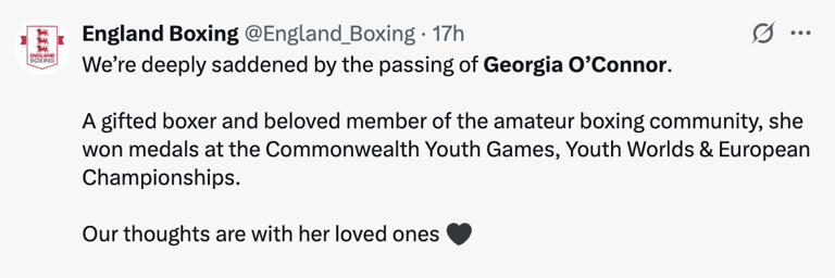 Tributes Pour In As Boxer Georgia O’Connor Dies After Cancer Battle