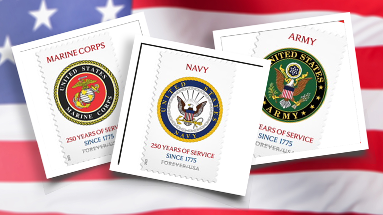 USPS unveils 'Forever' stamps honoring 250 years of US military service