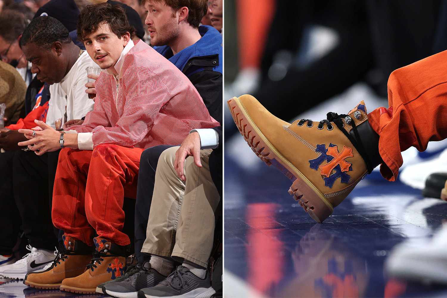 Timothée Chalamet Shows Off His Knicks Pride Courtside in Blue and ...