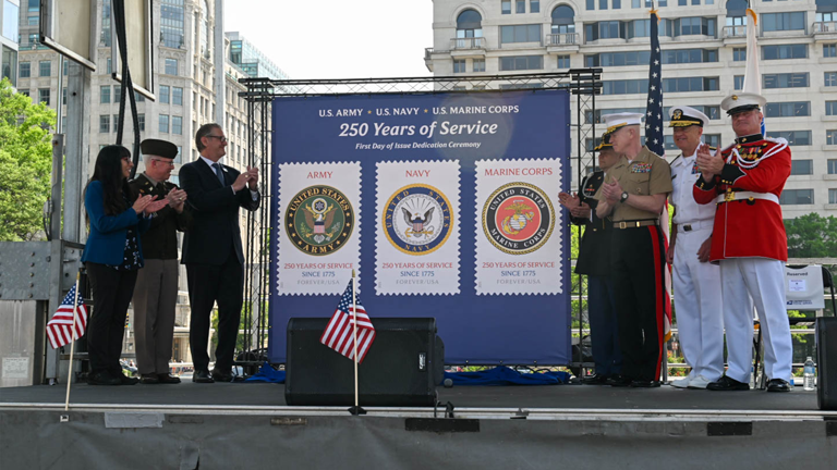 USPS unveils 'Forever' stamps honoring 250 years of US military service