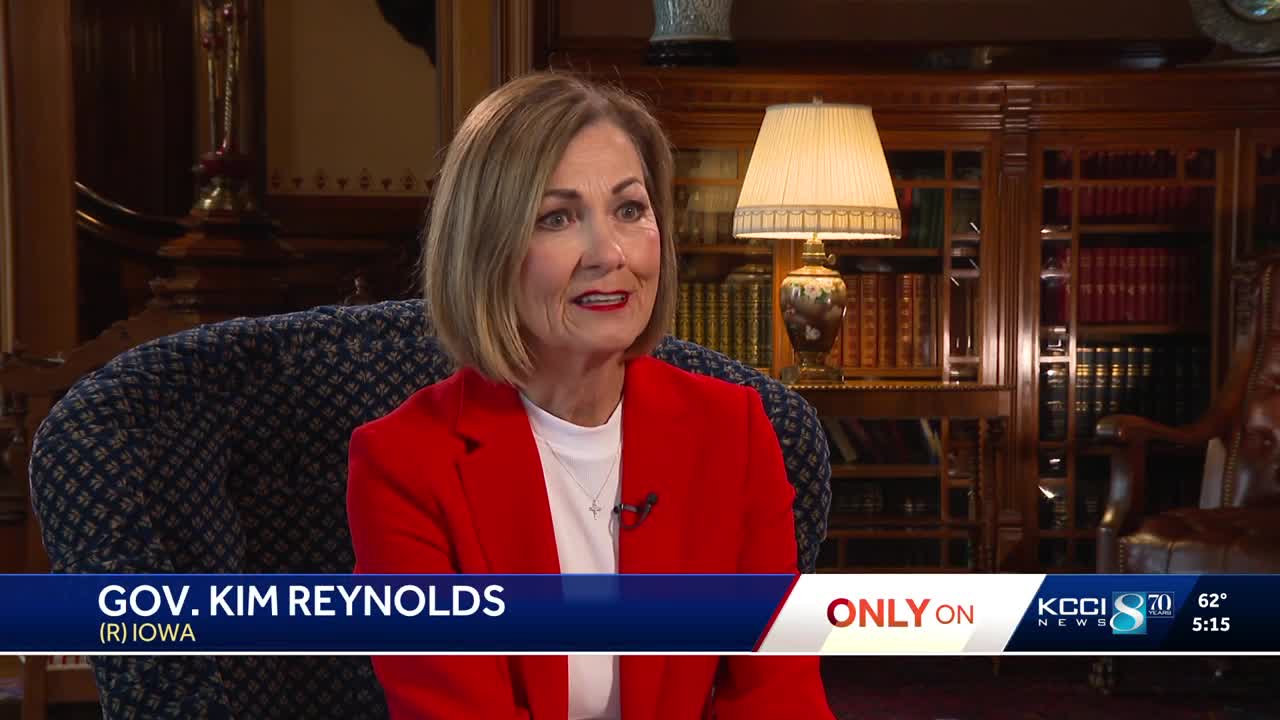 Iowa Gov. Kim Reynolds talks eminent domain with KCCI's Amanda Rooker