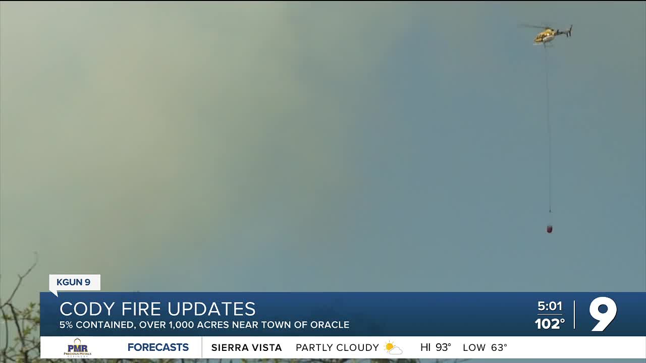 Cody Fire continues to burn; 5% contained