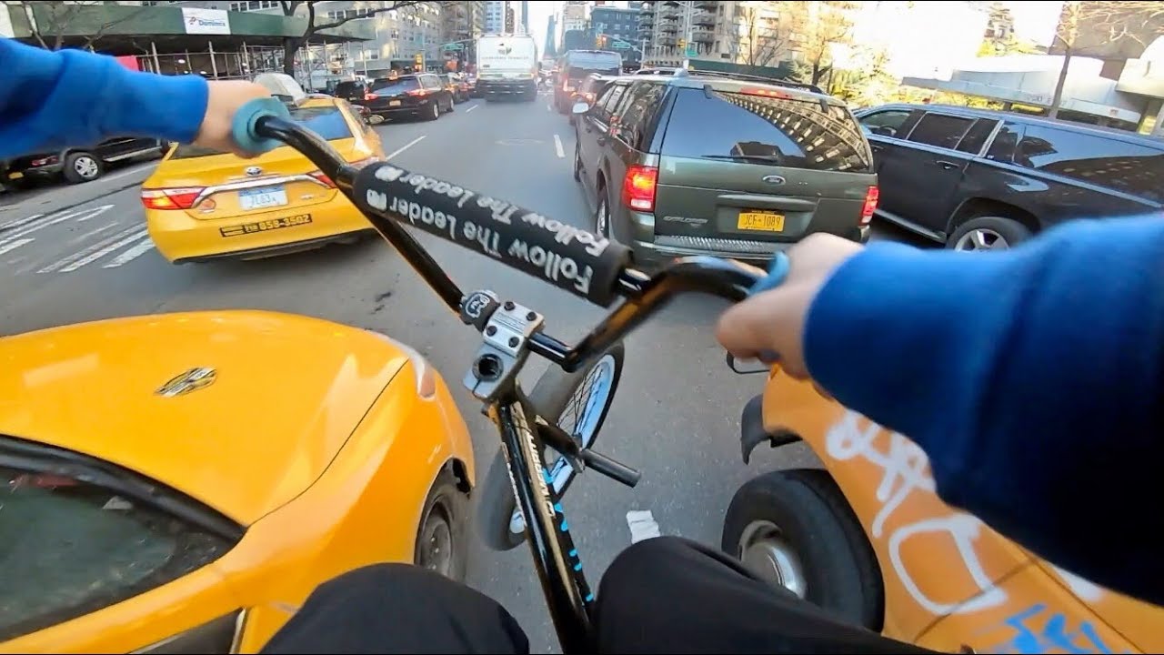 Sending it in NYC Traffic (BMX)