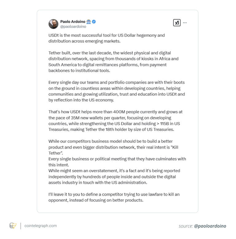 Why Tether refuses to comply with MiCA