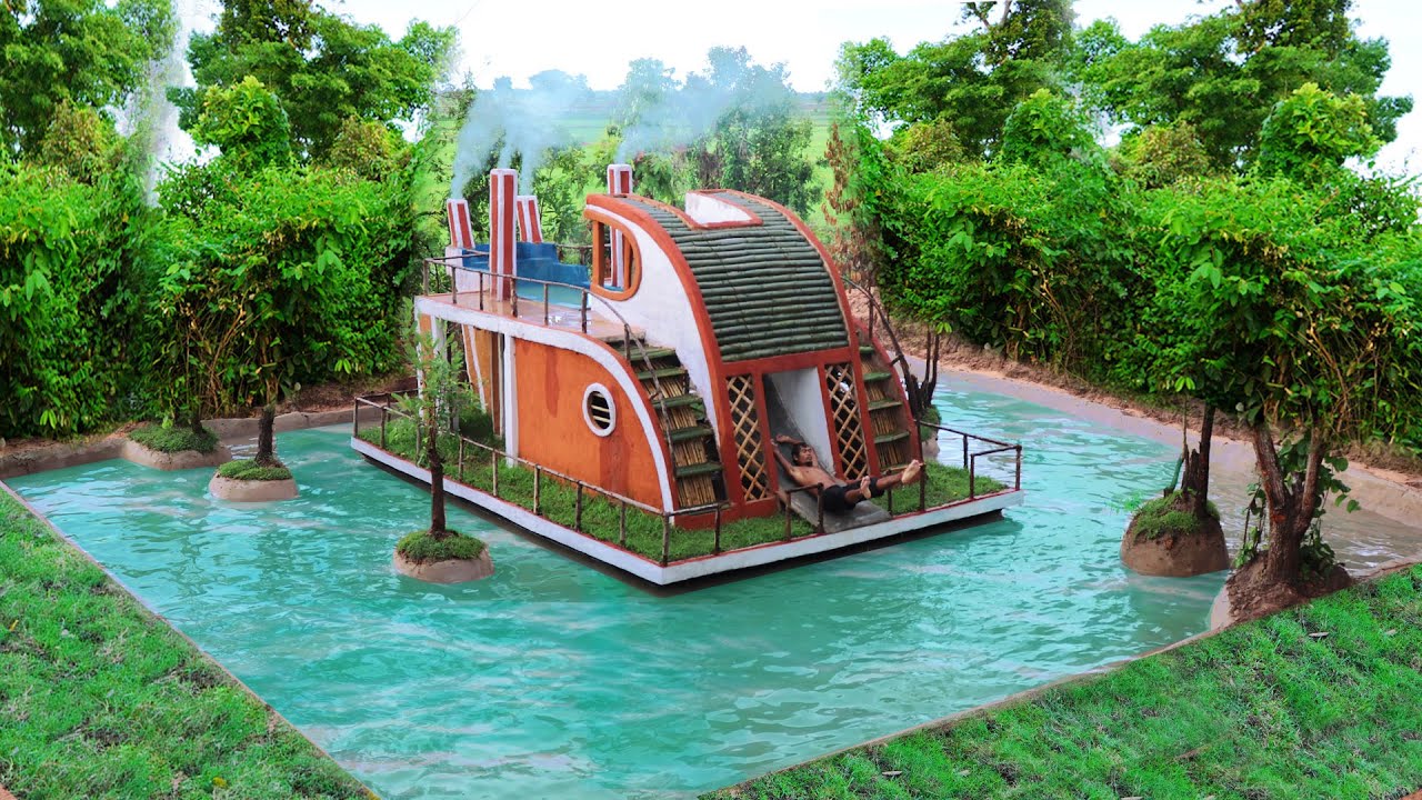 Building a Boat-Shaped Villa With Water Slides & Underground Pool