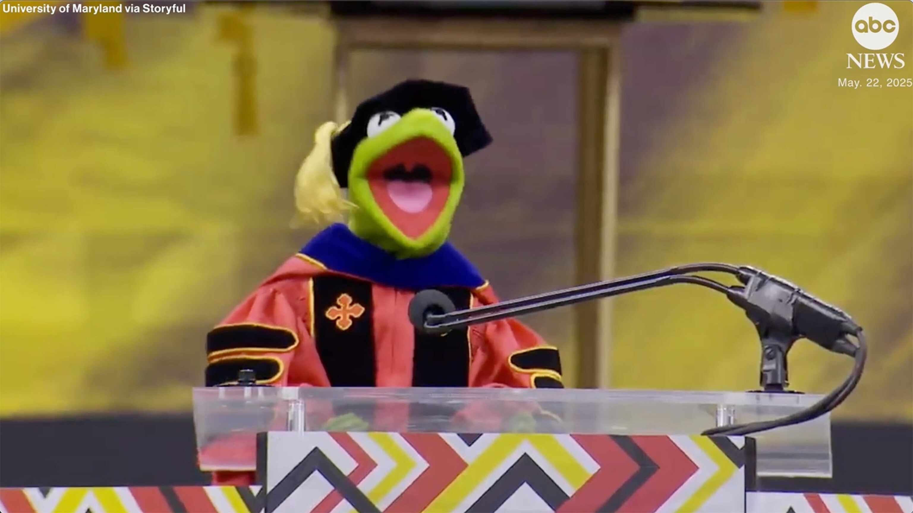 Kermit the frog delivers commencement address at University of Maryland