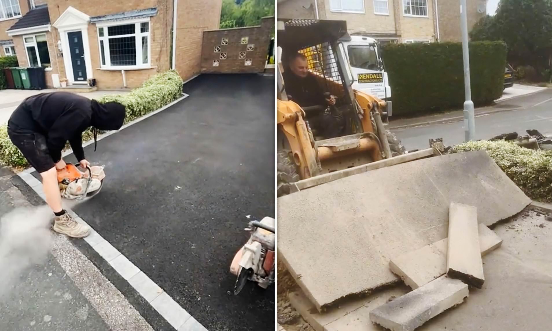 Building firm posts viral TikTok of them tearing up client's driveway ...