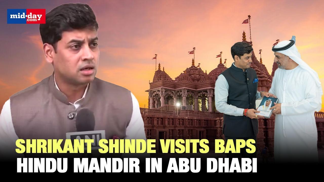 Eknath Shinde-led Shiv Sena MP Shrikant Shinde visits BAPS Hindu Mandir ...