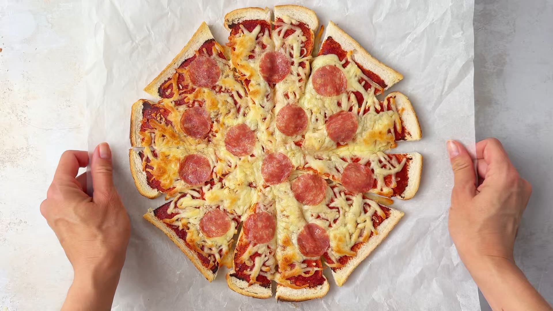 Turning bread into pizza, with the ultimate cheese pull