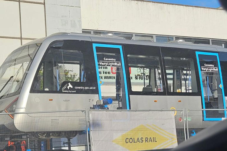 First sighting of Coventry's new tram for very light rail scheme