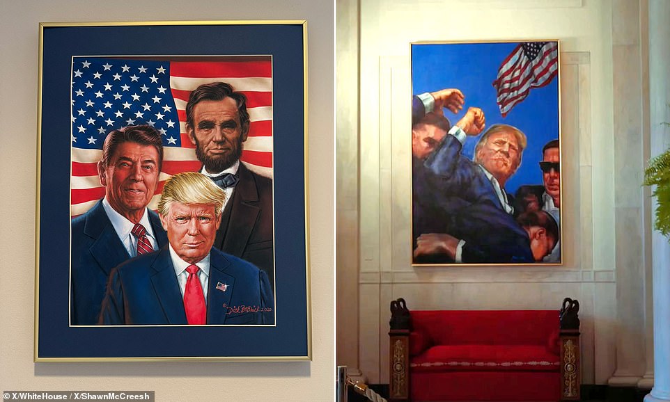 Trump's latest art addition reflects MAGA aesthetic in White House