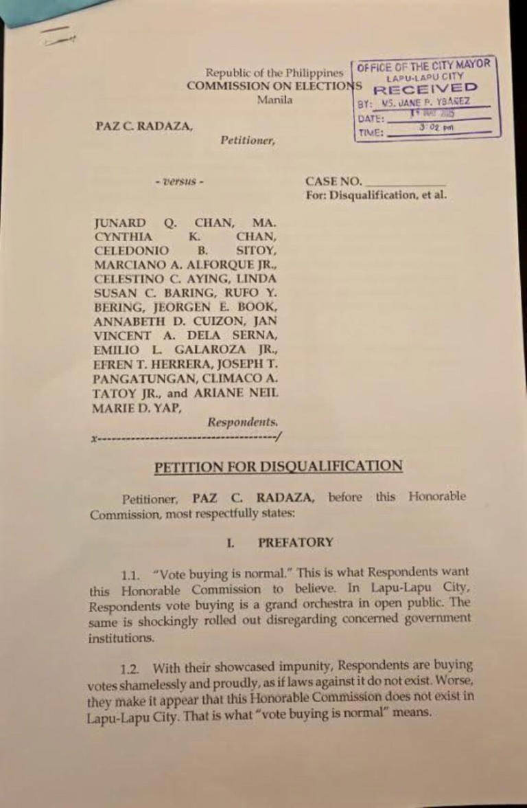 Chan denies receipt of disqualification case from Radaza