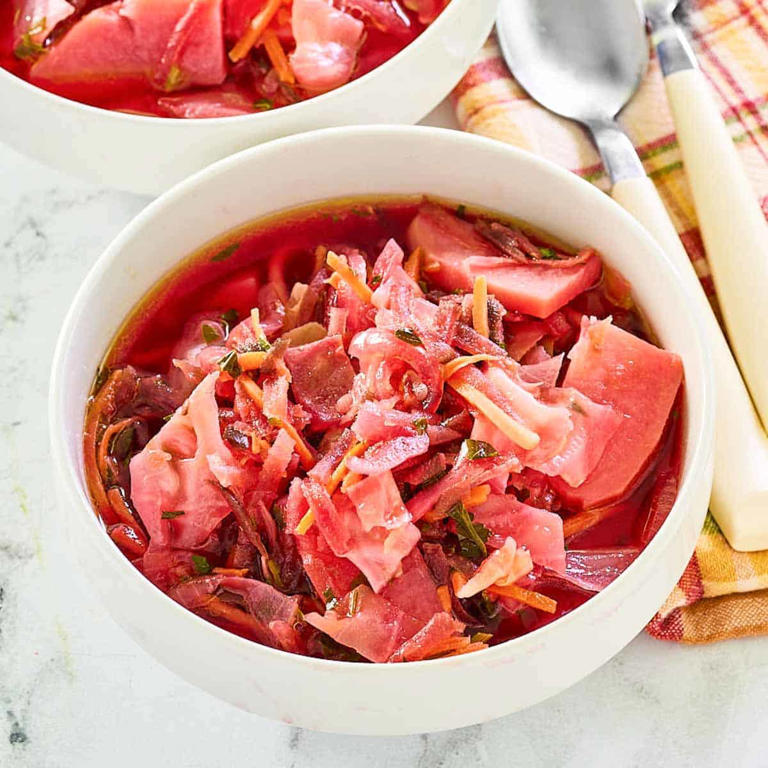 Traditional Borscht Recipe: Hearty Vegetarian Beet Soup for Cold Weather