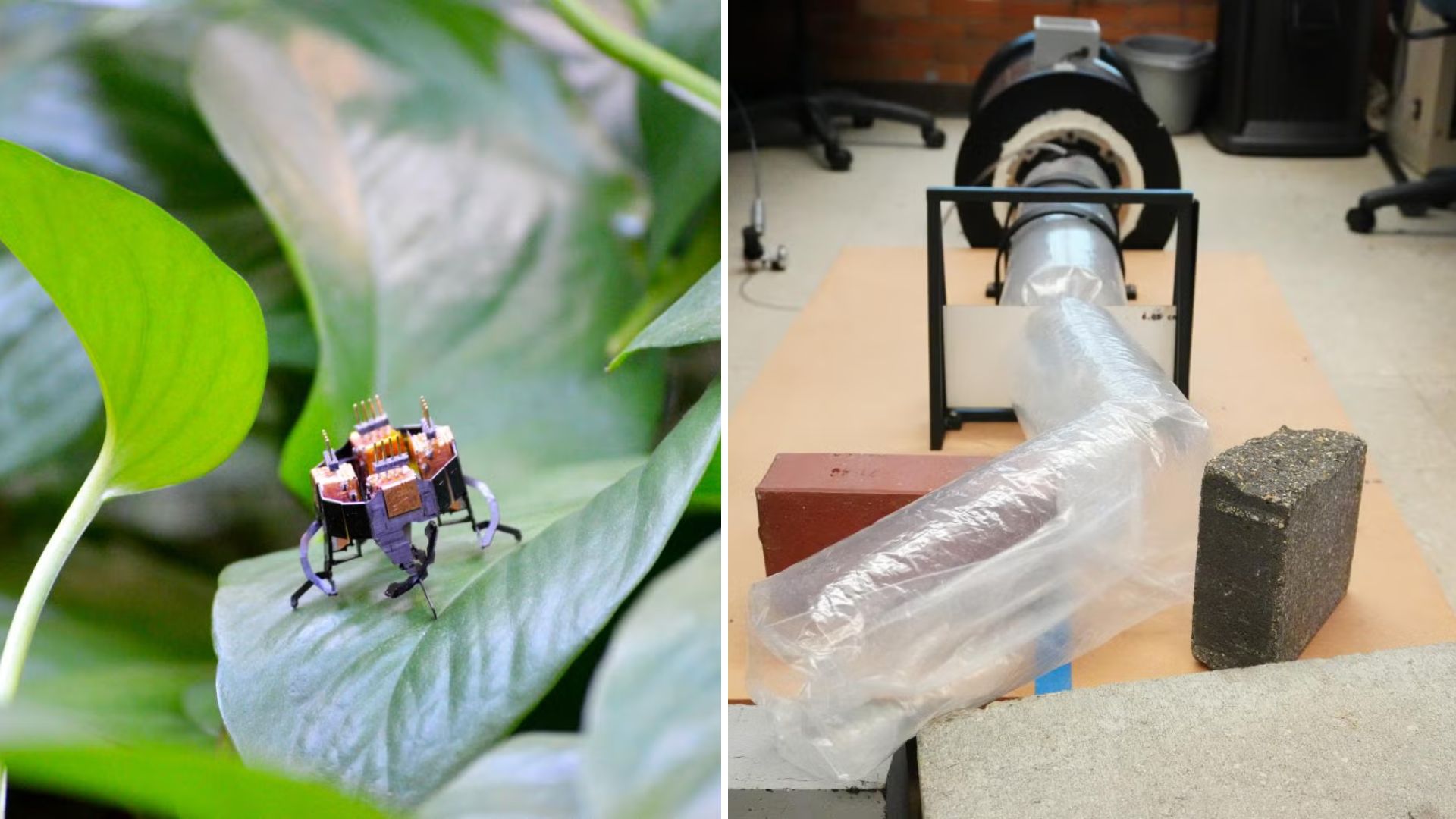 Inflatable snake robot, inch-long crawler unite to inspect world’s ...