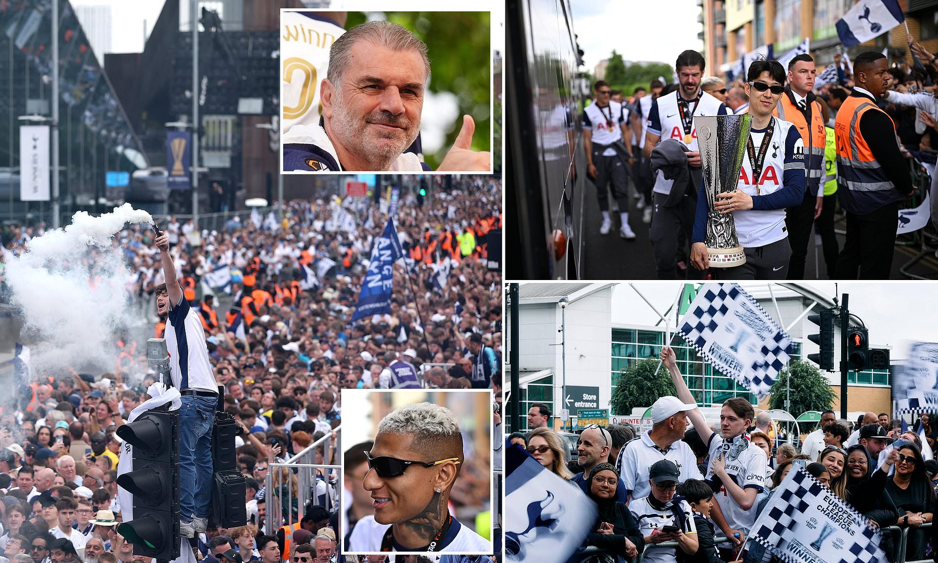 Tottenham Europa League victory parade: Thousands line the streets in ...
