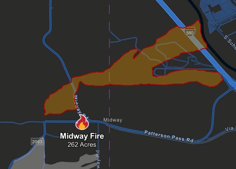 Midway Fire 85% Contained, 580 Reopened