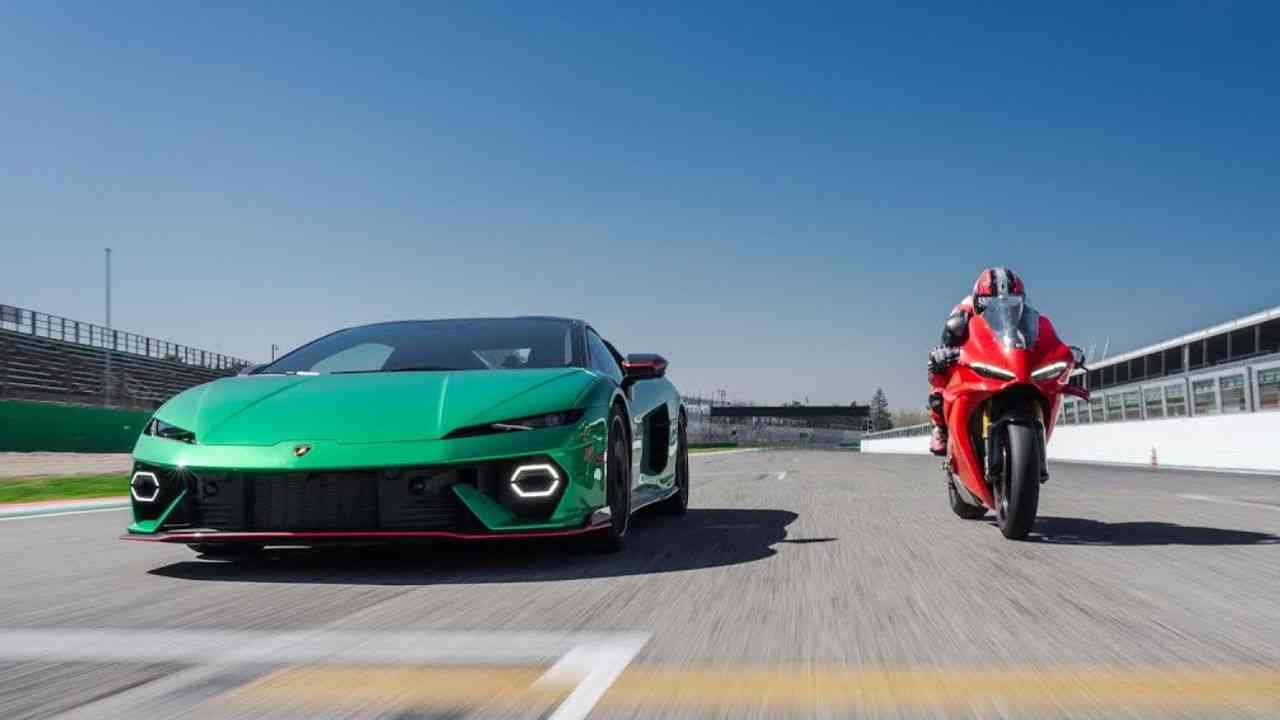 Ducati e Lamborghini si sfidano in una spettacolare gara di accelerazione