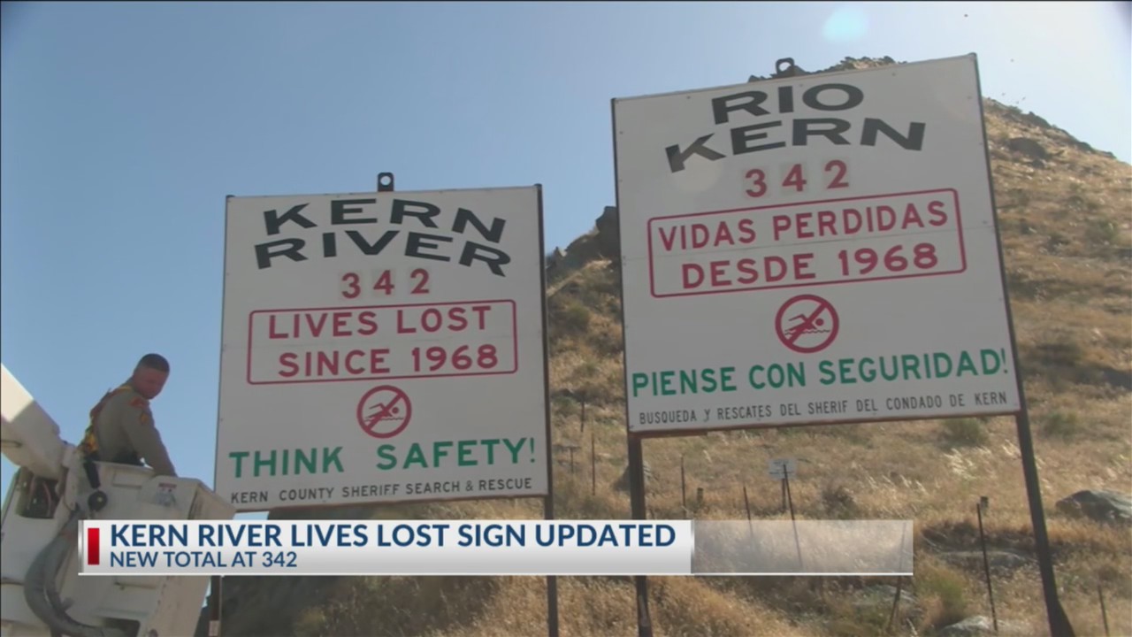 Kern River lives lost sign updated, new total at 342