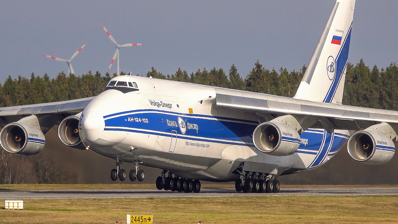 Volga-Dnepr AN-124 Ramp- Nose- & Gear Closure, A300 San Marino Exec ...