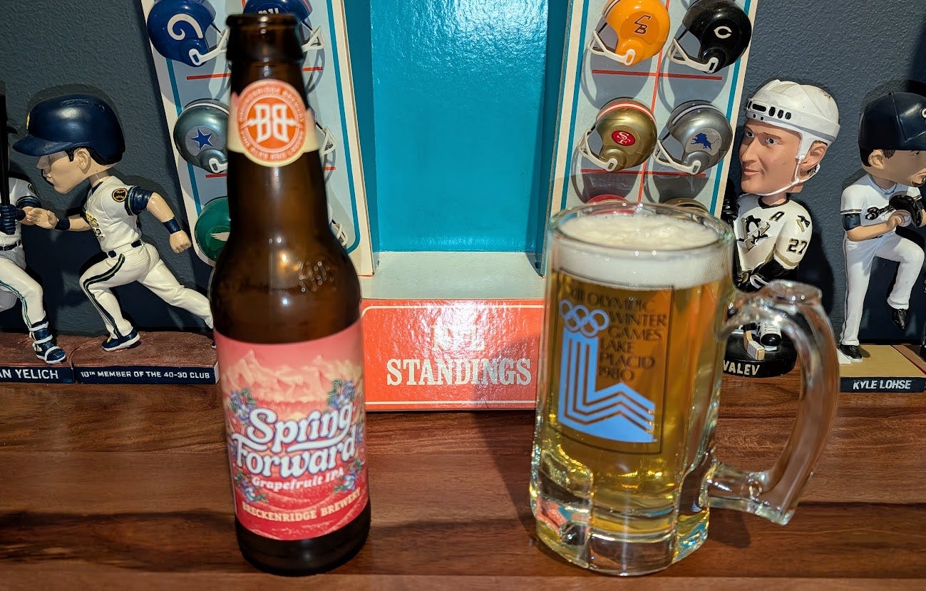 Breckenridge's Spring Forward IPA is a throwback. It's a toss up ...