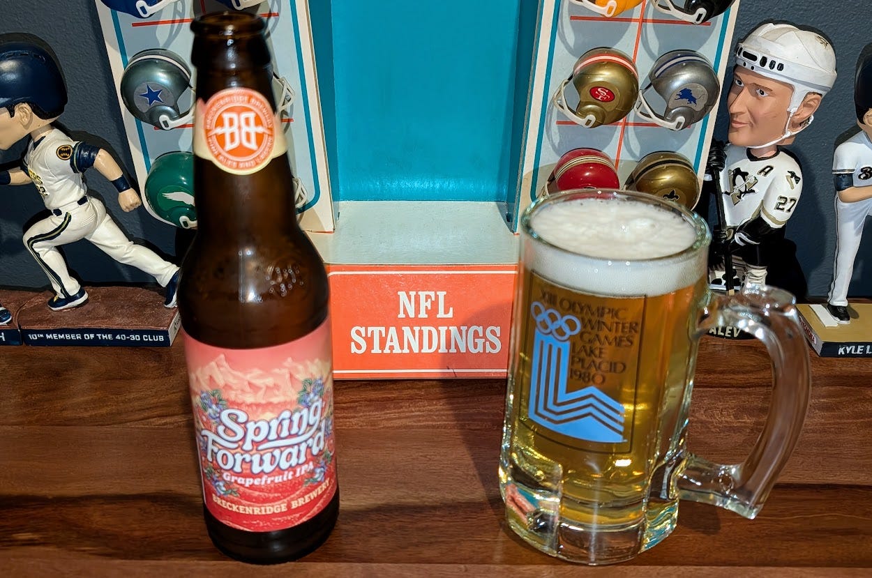 Breckenridge's Spring Forward IPA is a throwback. It's a toss up ...